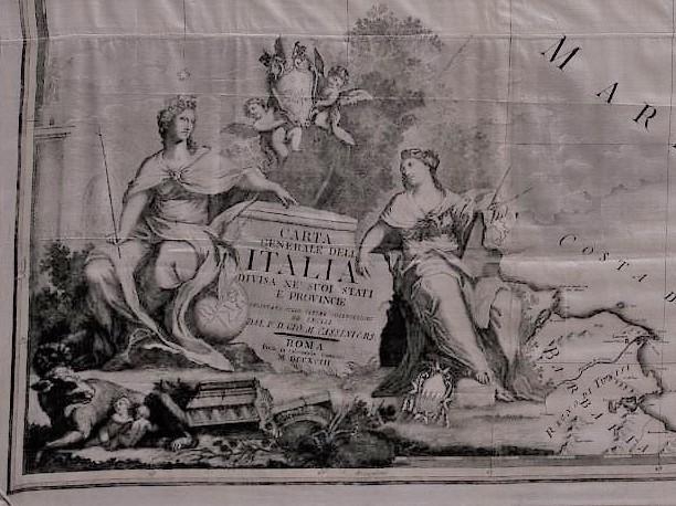 Carta generale dell’Italia incisa da Cassini, dono di Lady Layard